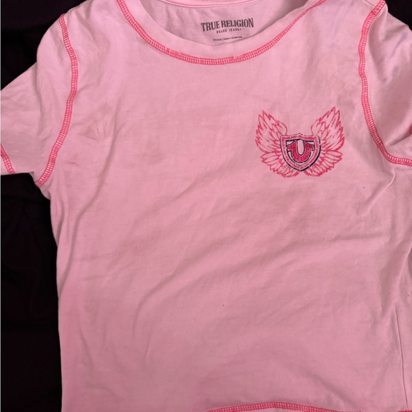 True Religion | Shirts & Tops | True Religion Pink Classic Crew Tee ...
